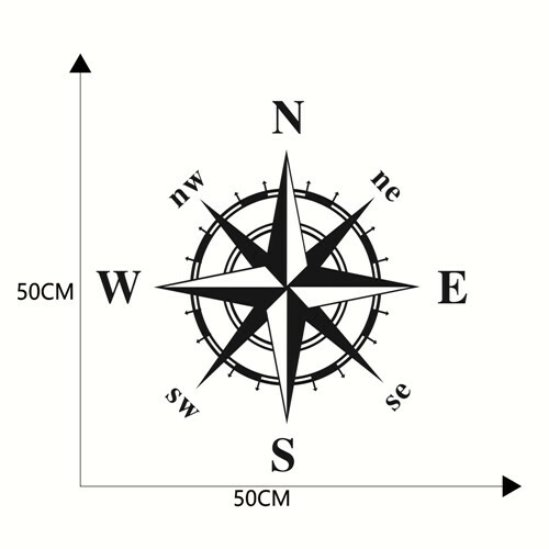Navigation Compass Style Graphics DIY Car Body Hood Decal Sticker ...