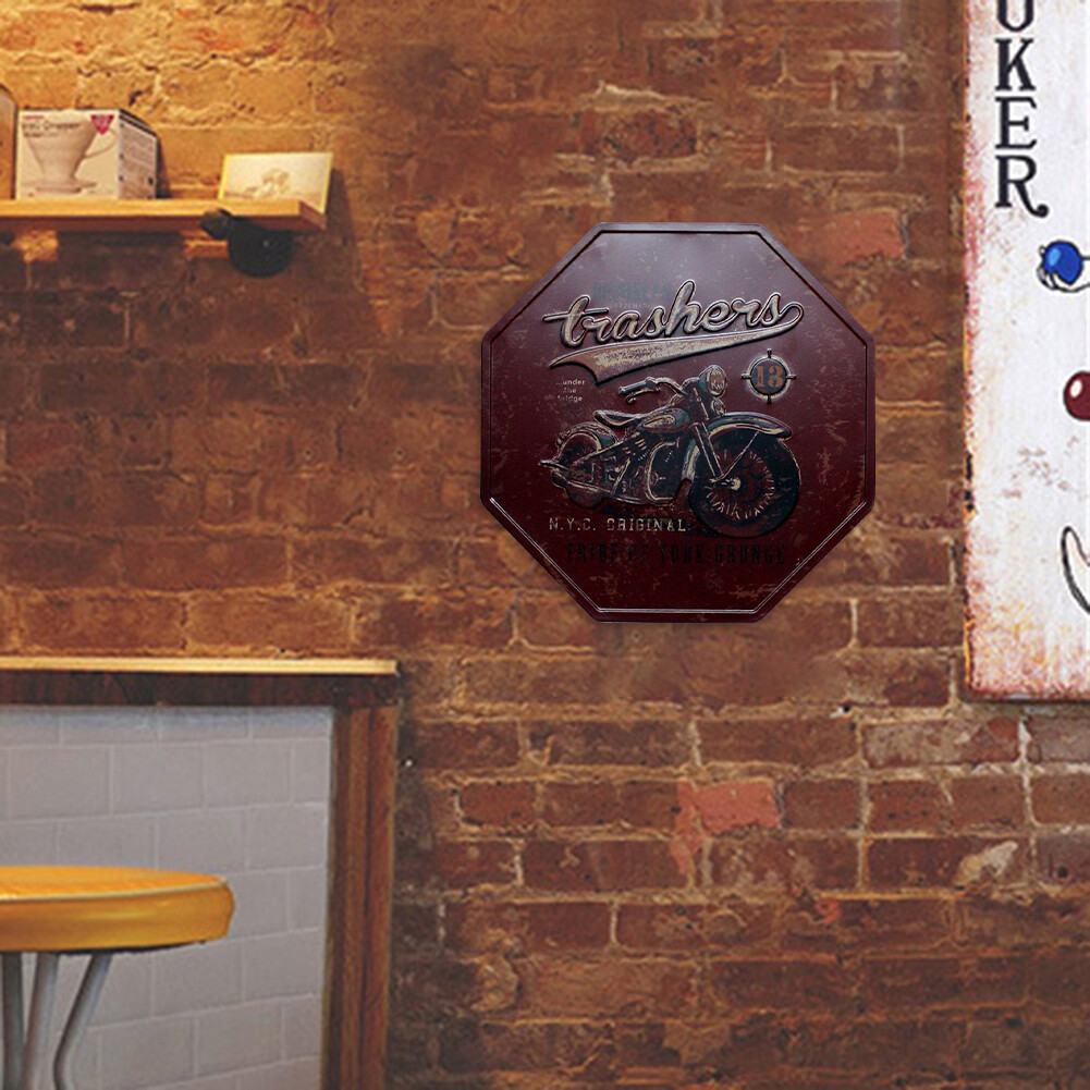LF# Octagon Metal Sign Plaque Tin Signs Motorcycle Tin Plate Art Wall ...