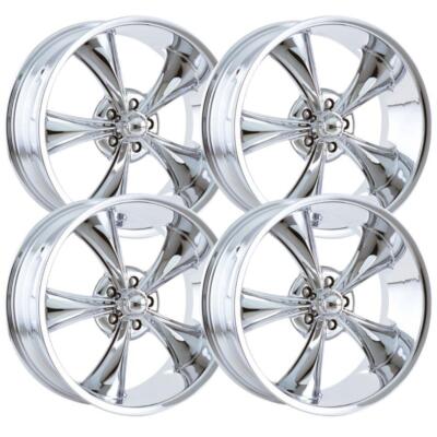 (Set-4) Ridler 695 20x8.5 + 20x10 Staggered 5x4.75 0mm Chrome Wheels ...
