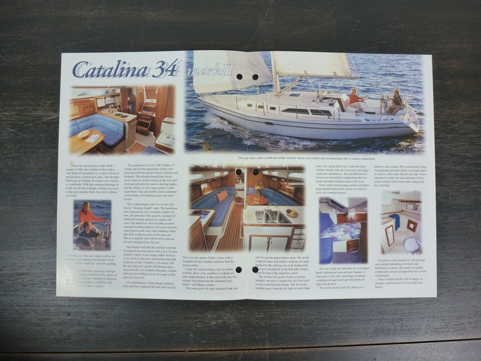 Catalina 34 mark II original factory sailboat brochure | eBay