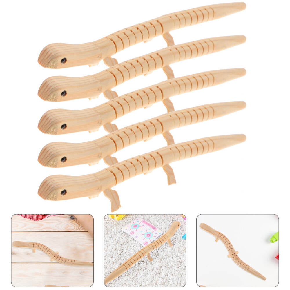 5 Pcs Wooden Child Baby Chameleon Prank Props Children Small Lizard | eBay
