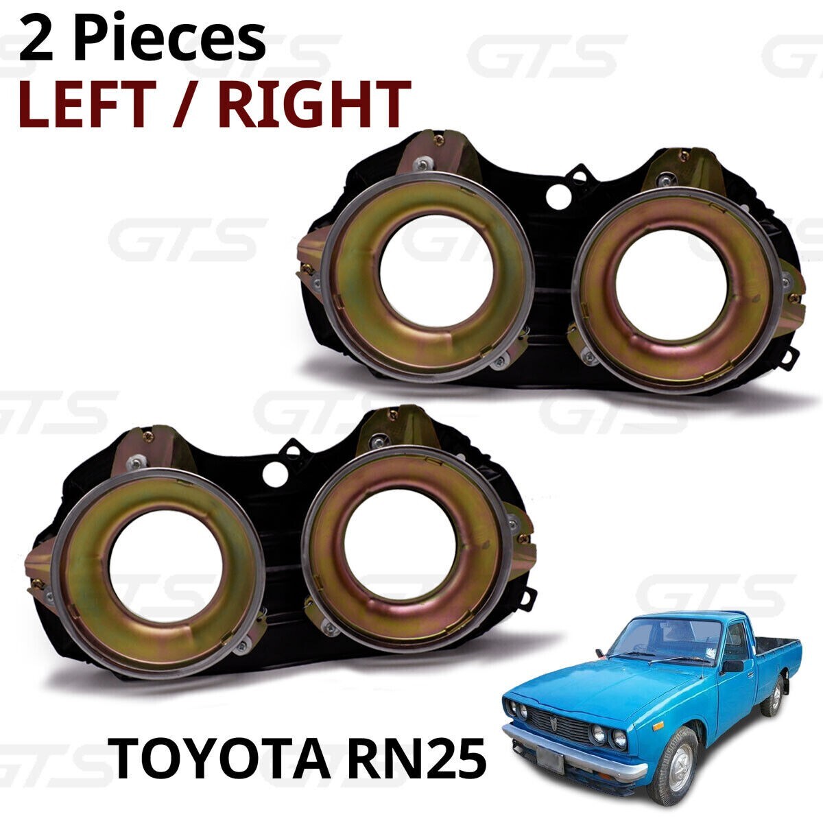 Headlight Surround Bucket Rim Lamp Light For 1974-1978 Toyota Hilux ...