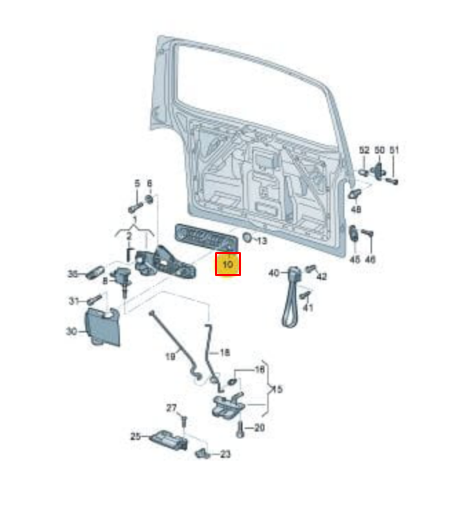 NEW GENUINE VW TRANSPORTER T6 REAR BOOT LID HANDLE PUSH BUTTON BLACK ...