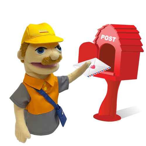 Letter carrier Hand Puppet Plush Puppet with Retractable Puppet Control ...