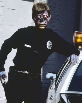 They Live Alien Cop Poses By Police Car 8x10 real photo | eBay