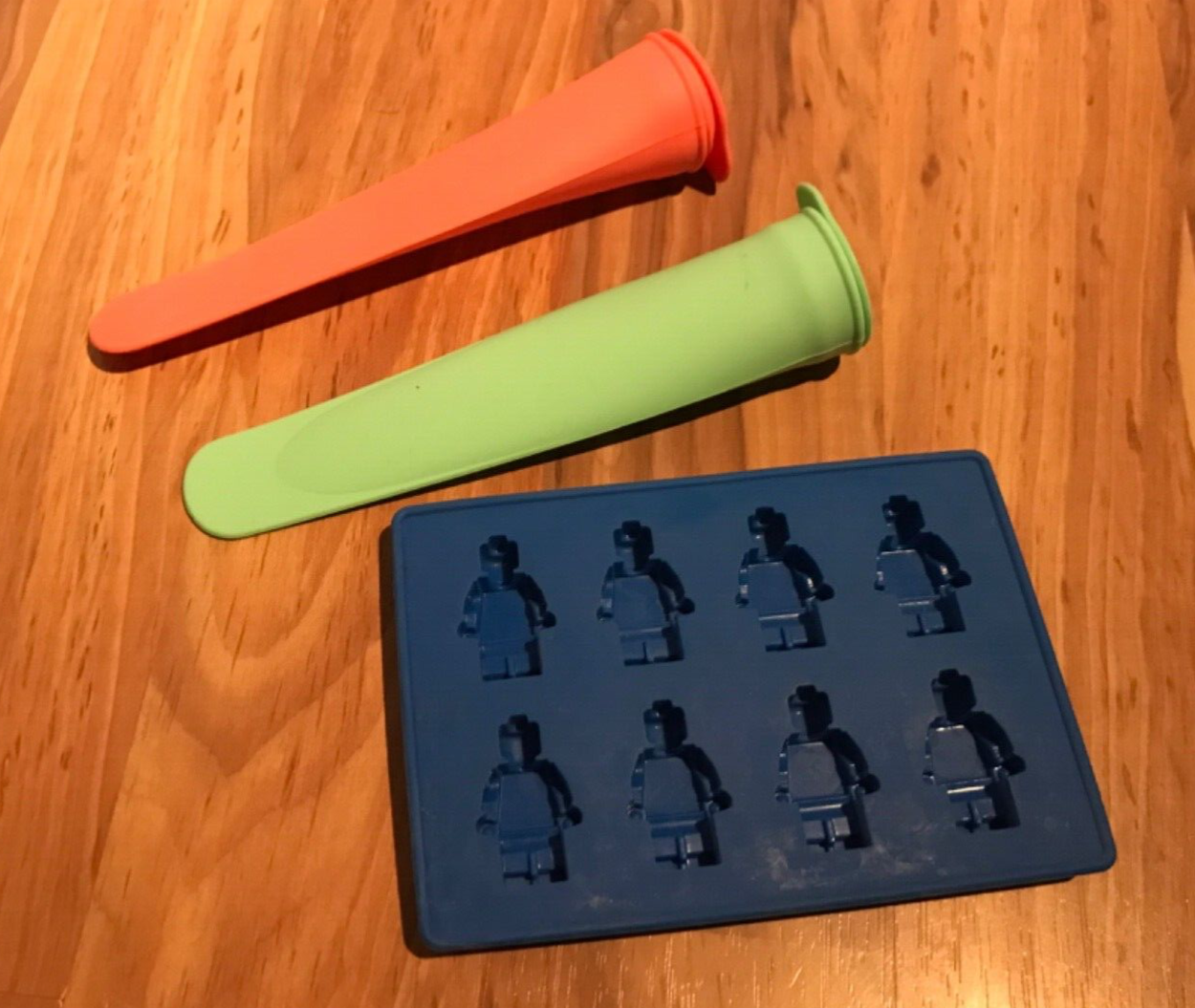 2 Form Eistüte TCHIBO Eiswürfel LEGO Kinder Deckel Silikon Eisform ...