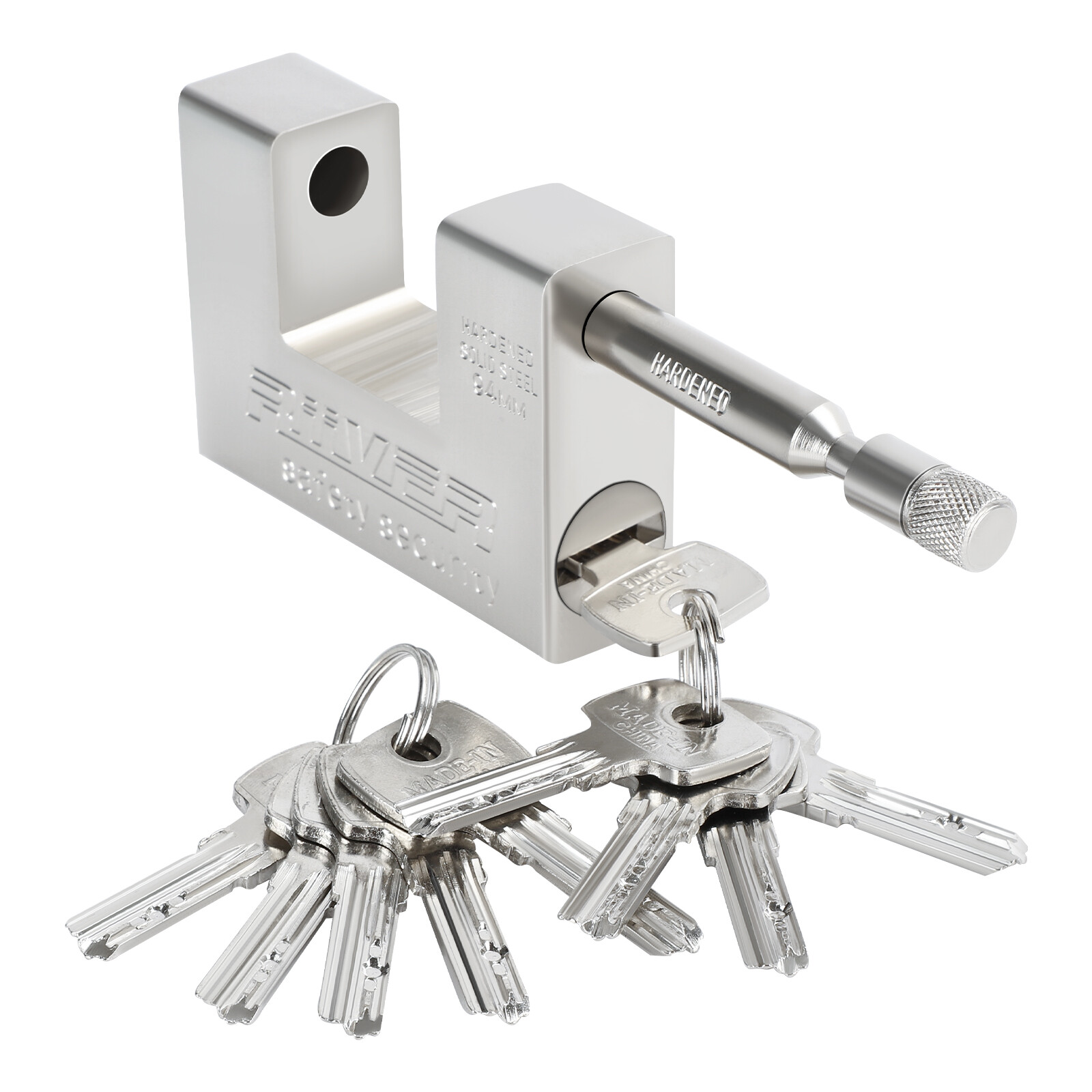 94mm Heavy Duty Padlock &10 Keys Armoured Steel Shutter Warehouse ...