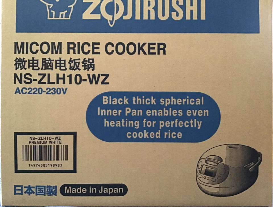 DDU ZOJIRUSHI NS-ZLH10-WZ Electronic Rice Cooker 220V-230V 5.5 Go Made ...