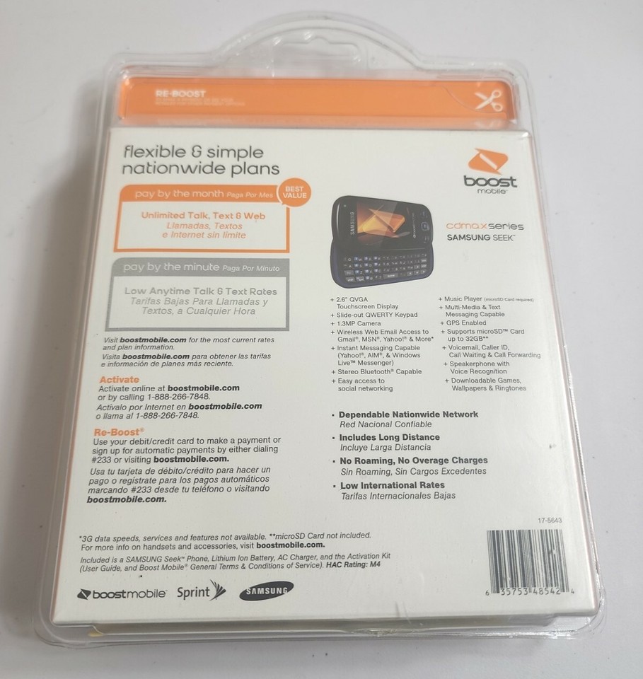 Samsung Seek SPH-M350 - Black (BOOST MOBILE) New Sealed. | eBay