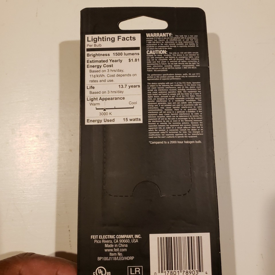 Feit Electric 100-Watt Equivalent R7S 118MM R7 Base LED Light Bulb ...