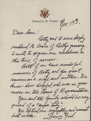 GERALD R. FORD - AUTOGRAPH LETTER SIGNED 11/17 | eBay
