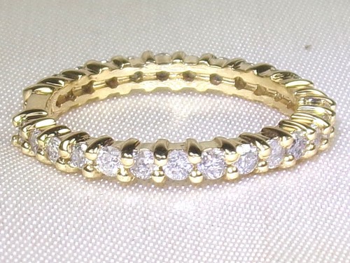 14k Yellow Gold .585 Diamond-.50 tcw Eternity Band Fine Ring-Size 7 | eBay