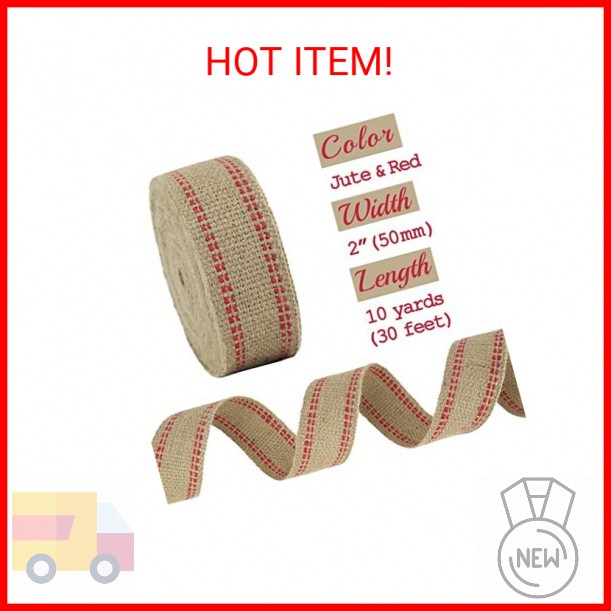 MEEDEE Red Jute Webbing 2 Inch Upholstery Webbing Jute Webbing Burlap ...