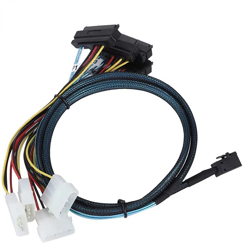 SFF-8643 to SFF-8482 Cable Internal HD Mini SAS SFF8643 Host to 4X ...
