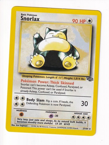 LP - 0108 Snorlax 27/64 Jungle Rare Pokemon TCG | eBay