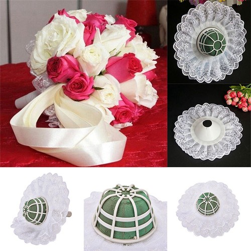 Lace Bouquet Holder Bridal Bride Wedding Collar Flower Handle White ...