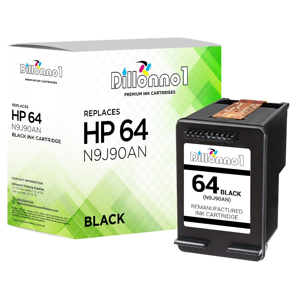 HP 64 Black Replacement Ink Cartridges for Envy 6200 7100 7800 Series ...