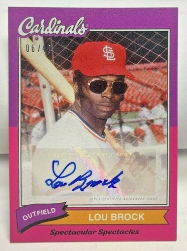 Lou Brock 2020 Topps X Super 70s SPORTS Spectacular Brille Autogramm ...