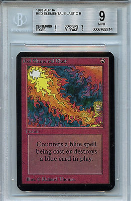 MTG Alpha Red Elemental Blast BGS 9.0 (9) Mint Magic card Quad 9's 4 X ...