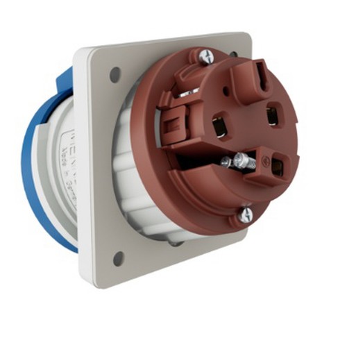 Mennekes TYP 1147A Panel mounted receptacle 20°inclination [IP44 63A 3P ...