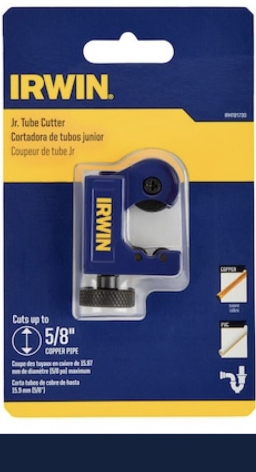 Irwin Jr. Tube Cutter 5/8” Copper PVC Pipe BRAND NEW | eBay