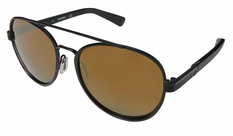Harley Davidson Herren Pilot Sonnenbril le HD2038 02G Schwarz /Braun ...