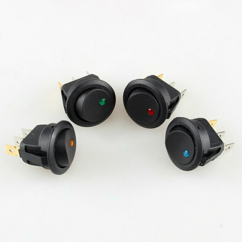 20x Blue Green Yellow Red LED Dot Light 12V Car Auto ON/OFF Toggle ...
