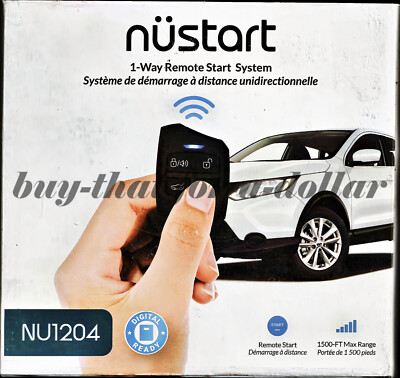 Nustart 1-Way Remote Car Start System NU1204 Kit Bundle With Control Module And Remote | Black