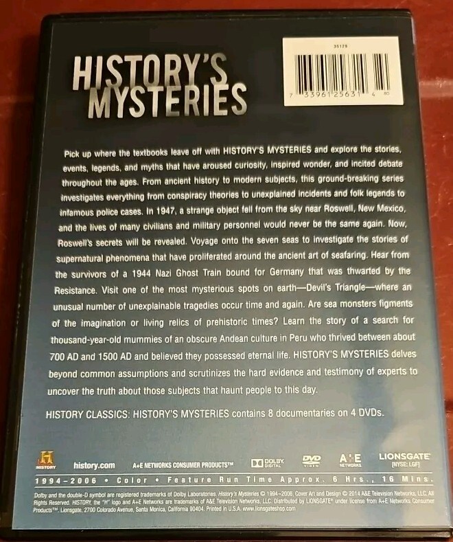 History Classics: History's Mysteries (DVD, 4-Disc Collection) FREE ...