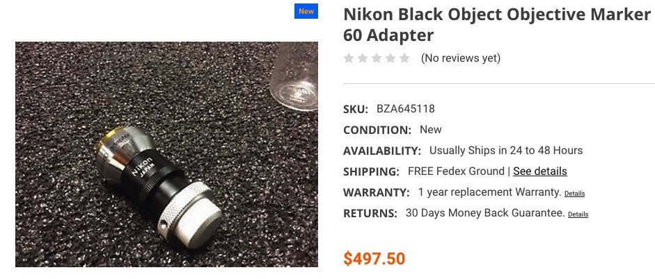 Nikon Object Marker Objective for M25 Eclipse or I Series Microscope | eBay