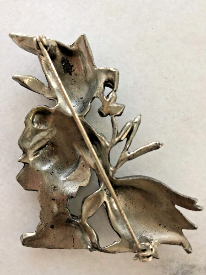 Vintage Pewter Silson Netherlands Dutch Girl Geese Pin Brooch Spring ...