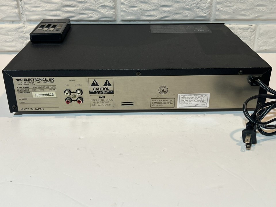NAD 5240 CD CD Player Made in Japan,. PARTS OR REPAIR no remote | eBay