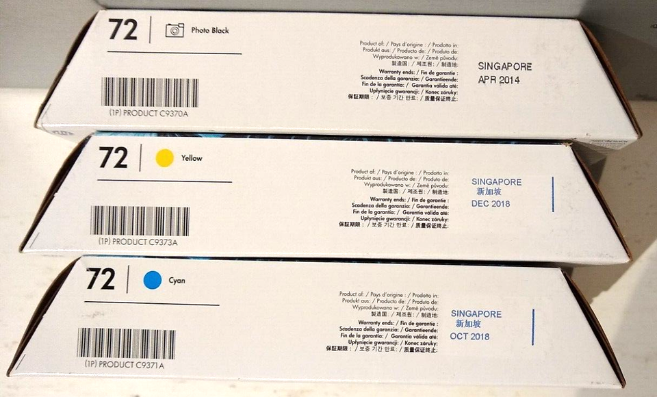 GENUINE HP 72 DJ 130ml Ink Cartridges, Photo Black C9370A C9371A C9373A ...