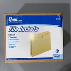 (Box of 50) Quill File Jackets, Letter Size, Manila, 2" Expansion, 7 ...