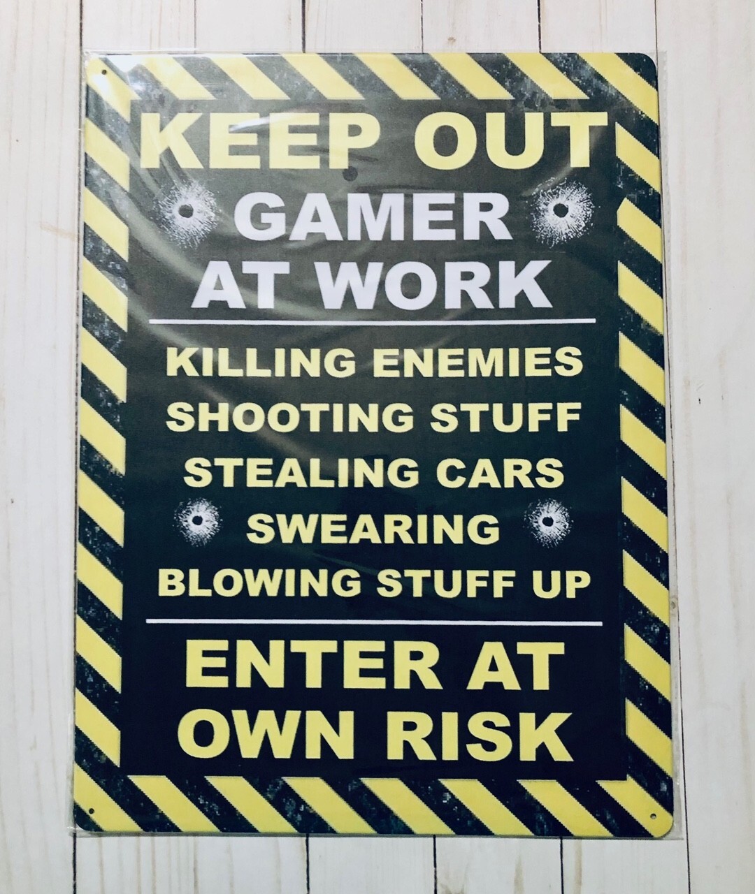 KEEP OUT Gamer At Work Enter At Own Risk Sign Metal 12 1/2 x 16" | eBay