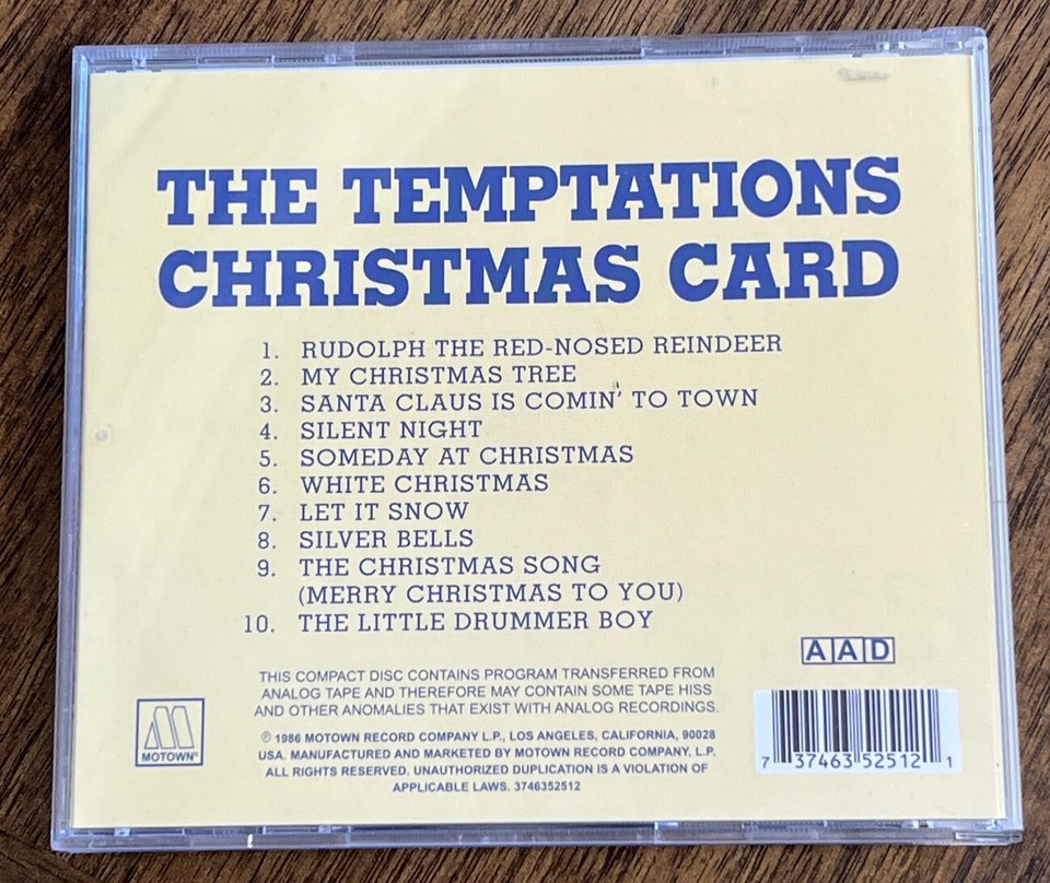 TEMPTATIONS - TEMPTATIONS CHRISTMAS CARD (CD 1986) *10 TRACKS ...