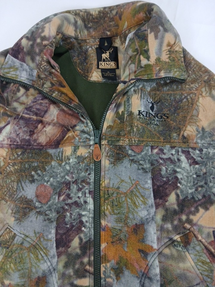 Camo Vest Men Sz XL King's Outdoor World Soft Shell Mountain Wind ...