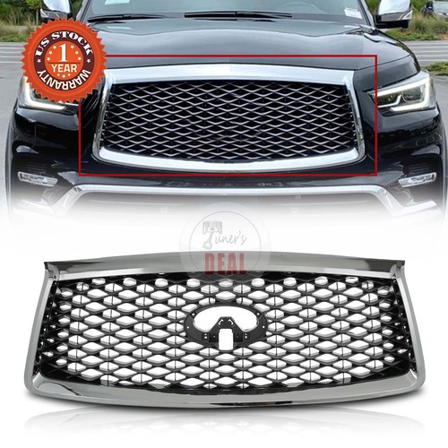 Chrome Grill For 2018-2021 Infiniti QX80 Front Bumper Grille Assembly ...