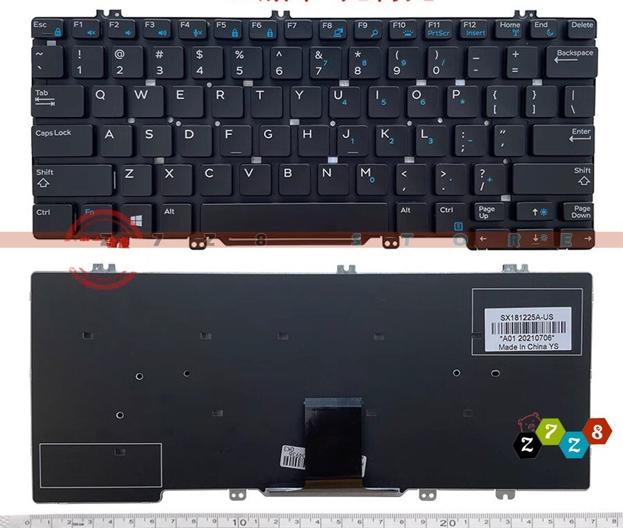 New Dell Latitude 5290 7380 7389 7390 E7390 E7290 E5290 US Keyboard Non ...