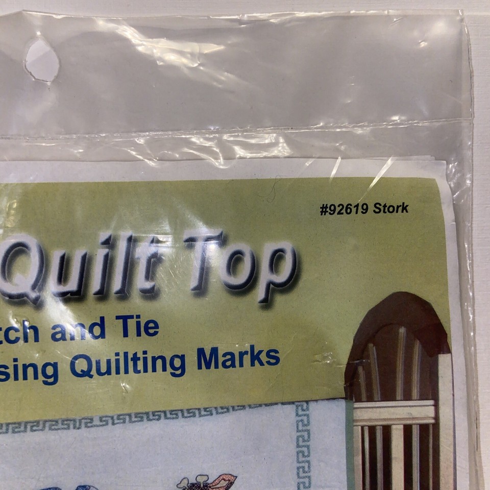 NEW Fairway Needlecraft baby quilt Top #92619 Stork 36x50” Stamped | eBay