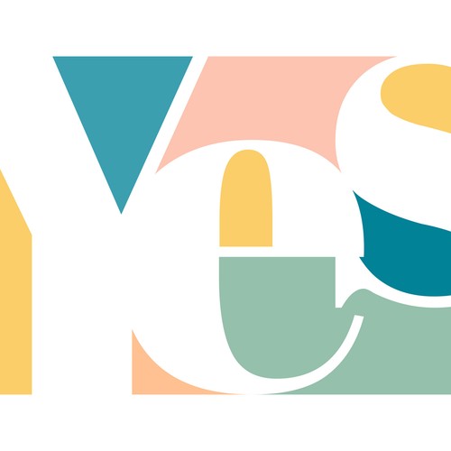 Yes Colourful Modern Typography Wall Art Canvas Print 18X24 In | eBay
