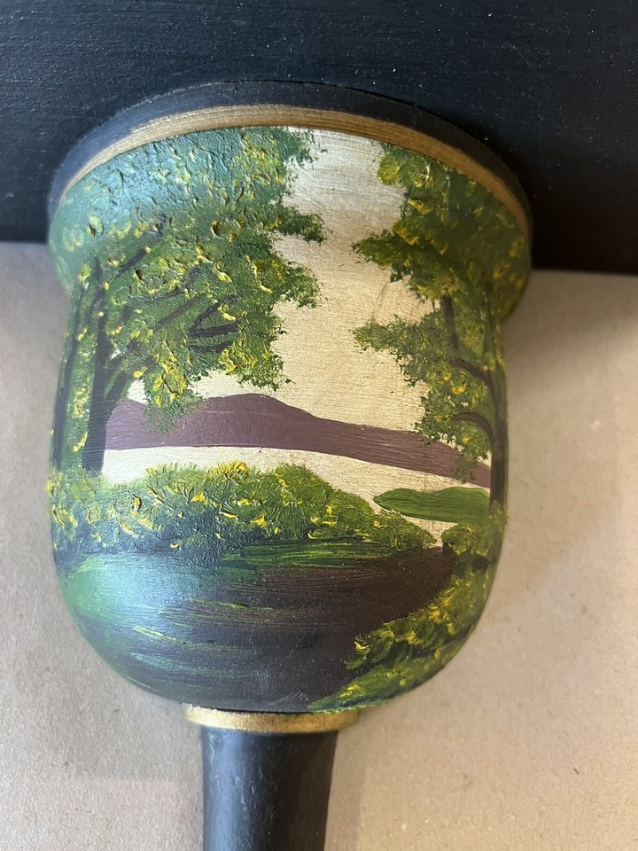 Guild Master Wall Shelf Hand painted landscape design with gold trim | eBay