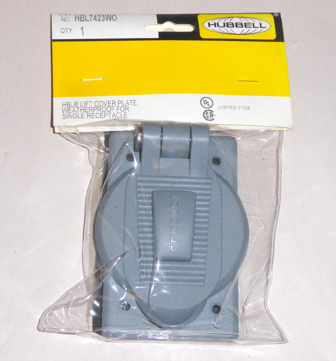 Hubbell HBL7423WO Power Cover Plate Weatherproof Thermoplastic Gray ...