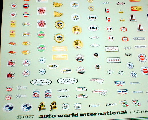 Slot Car Model Car Decals 98 Pair Sponsor Decals for 1/24 to 1/16 Scale ...