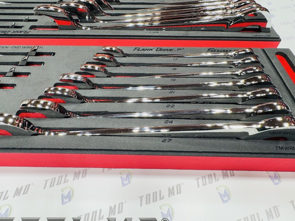 Snap-on Tools USA NEW 28pc Metric & SAE 4-Way Angle Open Head Wrench ...