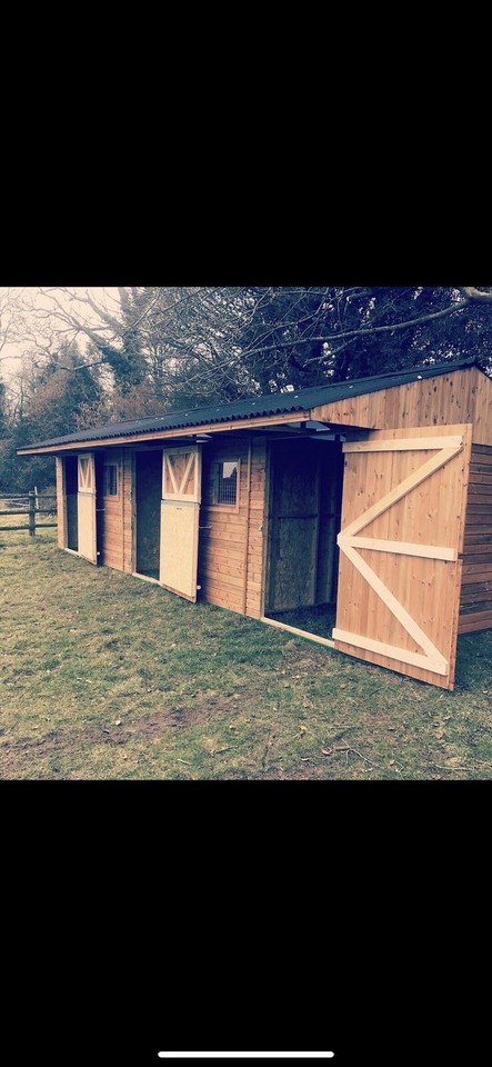 24x12 6’ Tack Mobile Stable Field Shelter Static Stables Wooden Timber ...