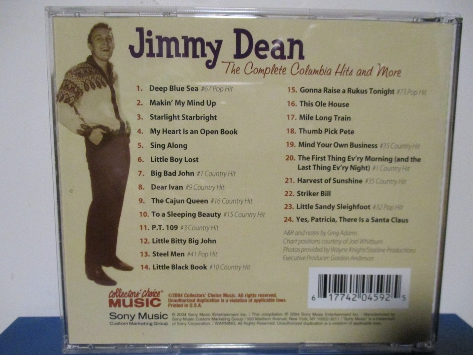 JIMMY DEAN - Complete Columbia Hits & More - CD - MINT condition - E22 ...
