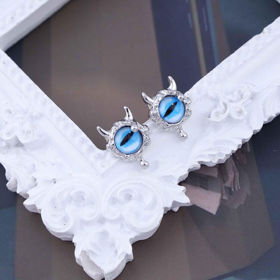 Boho Evil Eye Earrings Silver Evil Eye Studs Earrings Vintage Devil Eye ...