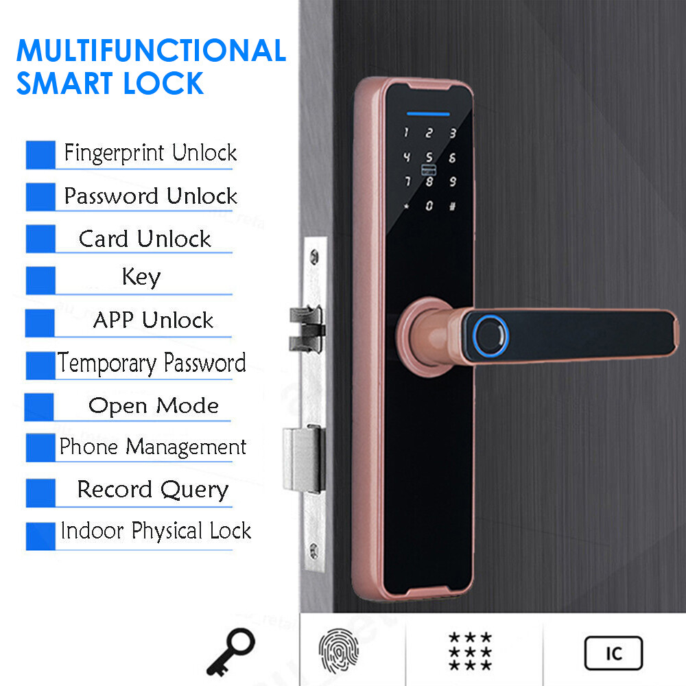 Home Digital Smart Door Lock Fingerprint Password Card APP Electronic ...