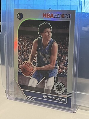 2019-20 NBA Hoops Premium Stock Justin Jackson Silver Prizm #44 Dallas ...